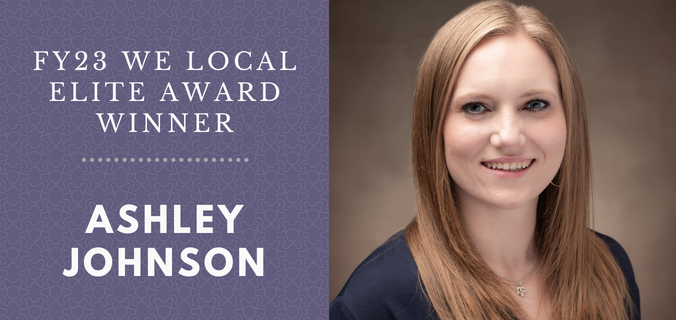 Congratulating Ashley Johnson, winner of the WE Local FY23 Local New ...